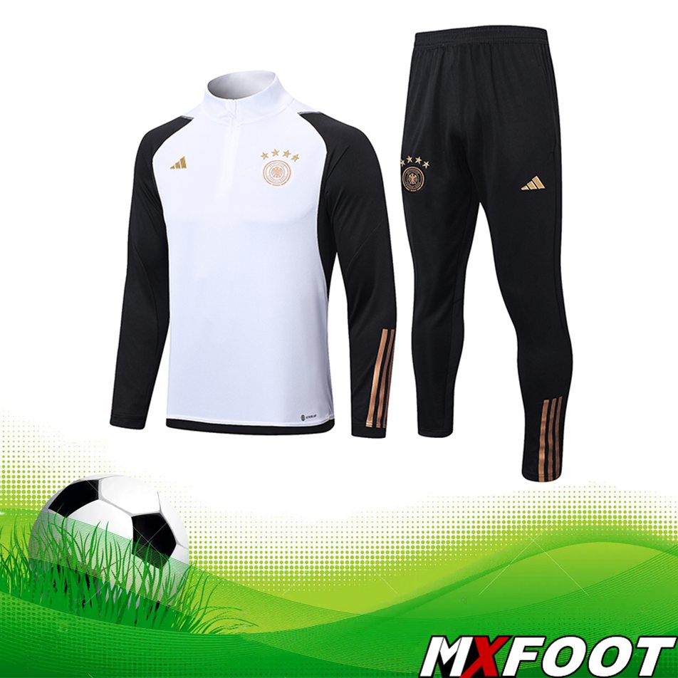 Flocage Nouveau Ensemble Survetement de Foot Allemagne Noir/Blanc 2022/ ...